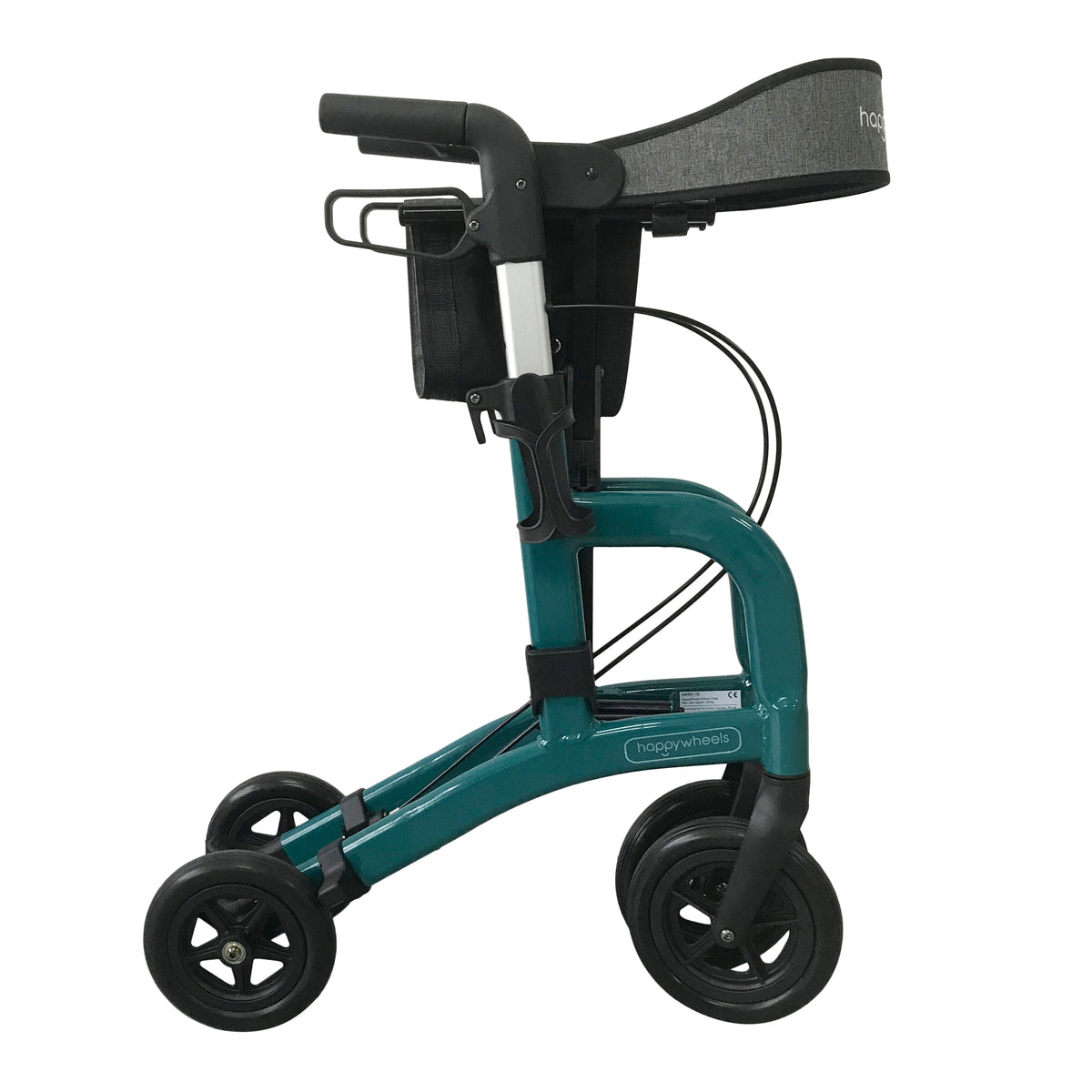 HappyWheels Lightweight Travel Rollator (Teal, Walker Rollator)